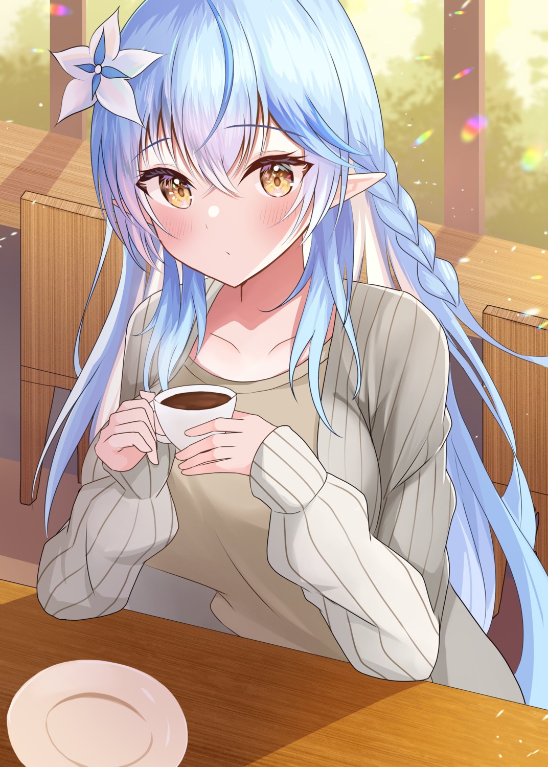 onabe no shime hololive yukihana lamy pointy ears sweater | #1030920 | yande.re